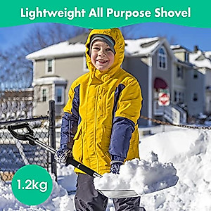 Snow Shovel Metal, 50 inch Long 13.3” Wide Aluminum Heavy Duty Snow Shovel for Driveway,Lightweight Emergency Car Snow Shovels for Walkway,Decking,Collapsible Metal Snow Shovel Scoop