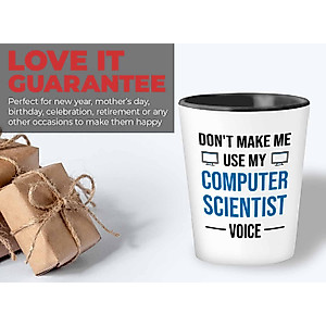 Bubble Hugs Scientist Shot Glass 1.5oz - Computer Voice - Science Lover Technician Engineer Science Data Analyst Chemistry Scientist Laboratory Partner Software