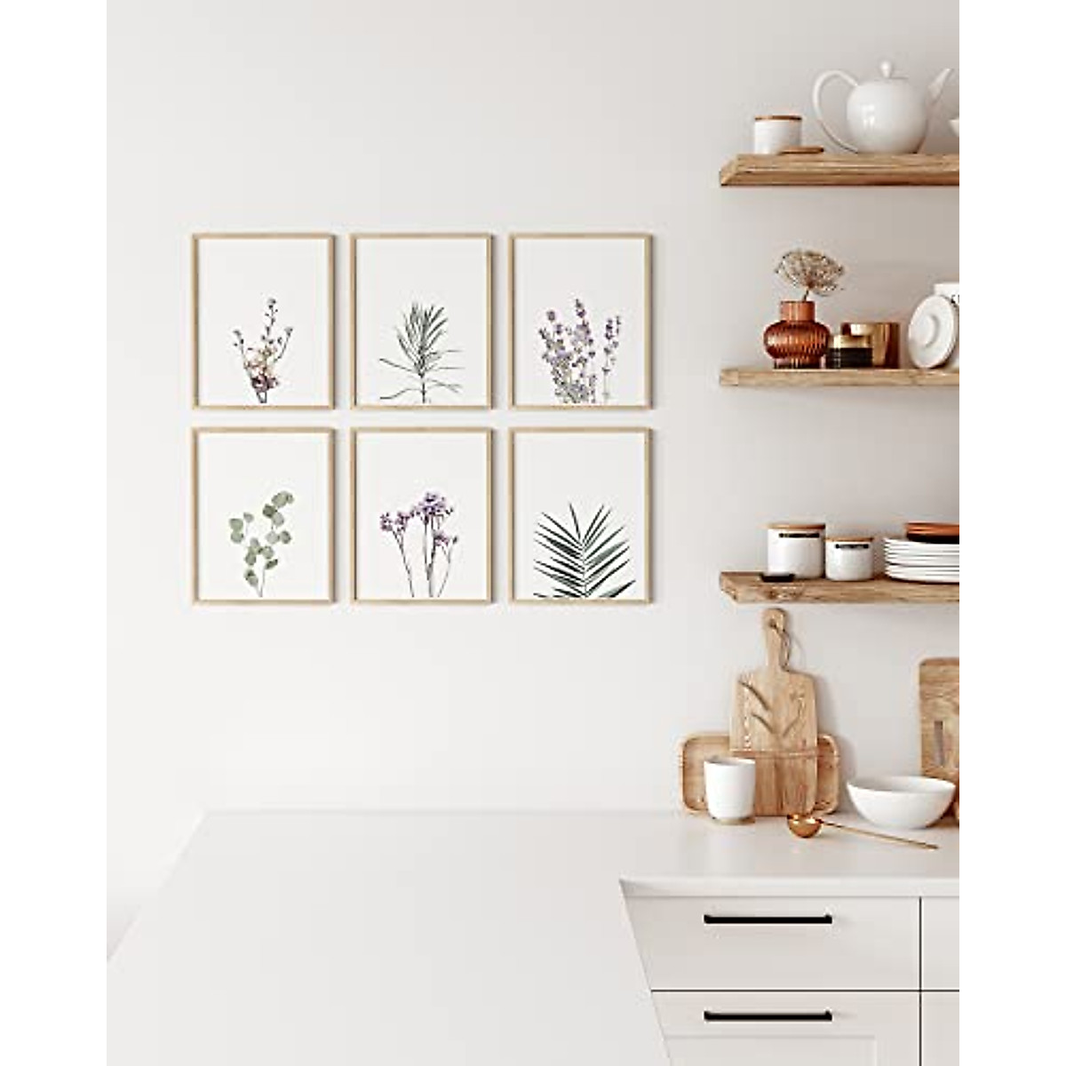 HAUS AND HUES Floral Prints and Plant Posters Set of 6 Botanical Prints Wall Art & Floral Wall Art, Wildflower Wall Art Plant Wall Art Minimalistic Wall Art Plant Set (8"x10", UNFRAMED)