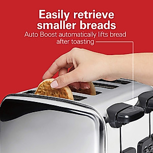 Hamilton Beach 24782 Retro Toaster with Wide Slots & Electric Automatic Can Opener with Easy-Clean Detachable Cutting Lever, Cord Storage, Knife Sharpener, Brushed Stainless Steel