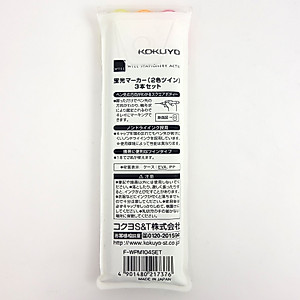 KOKUYO Will Stationery Actic Highlighter Twin Pen, 3-Pack (F-WPM104SET)