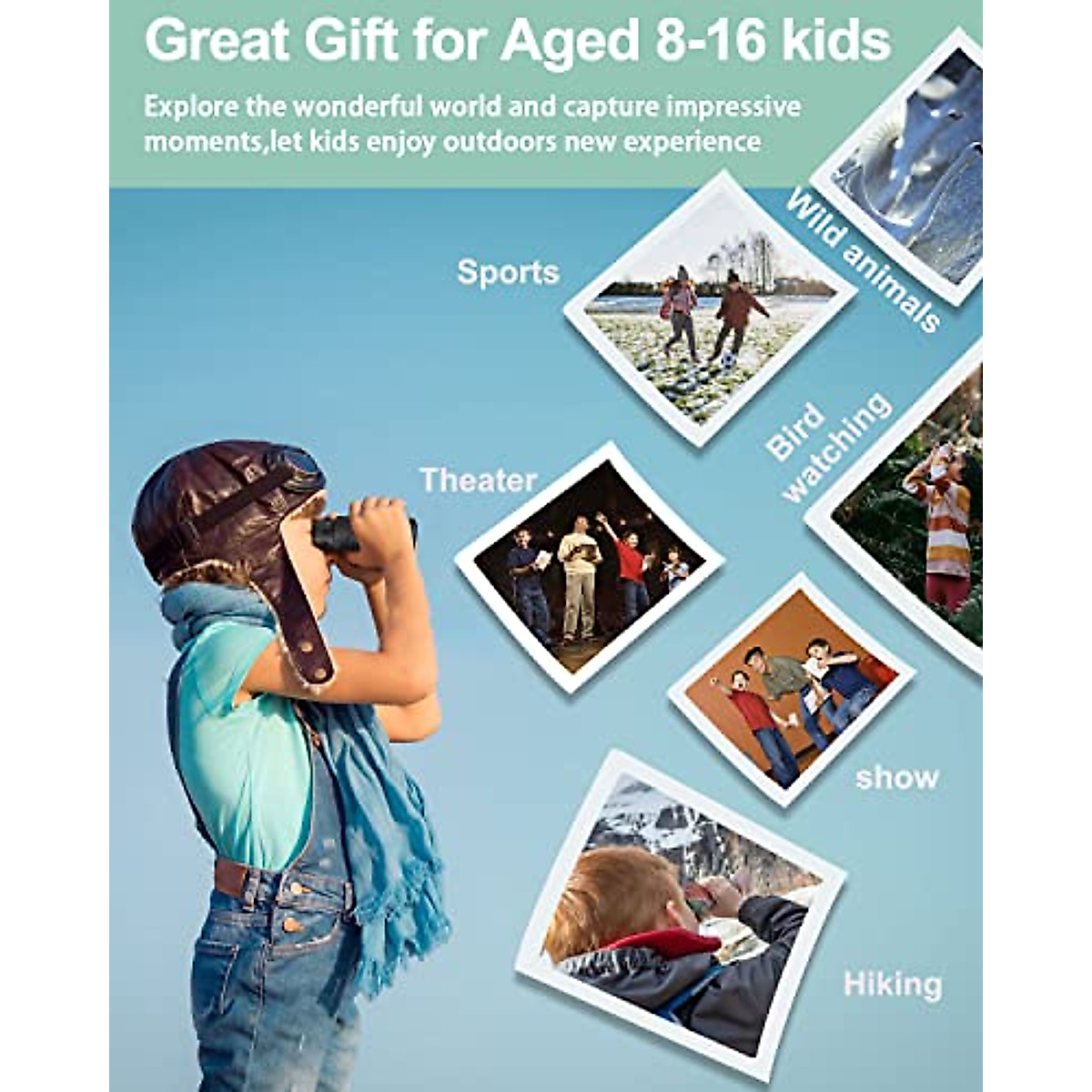 Compact Binoculars for Kids and Adults, 10X25 High Power Binoculars with Low Light Vision, Easy Focus Binoculars for Bird Watching,Hunting,Travel,Outdoors