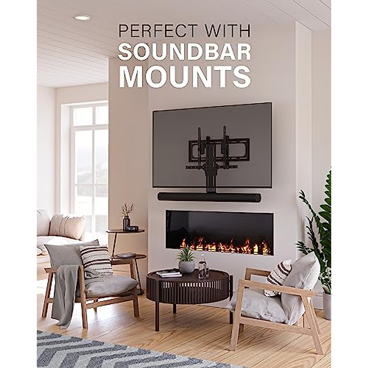 SANUS Advanced Tilt Premium Universal TV Wall Mount for 46” to 90” Flat-Panel TVs - Low Profile, Smooth Extension & Easy to Install - Model VLT6-B1