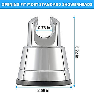 Vacuum Suction Cup Shower Head Holder, Suction Handheld Shower Holder Bracket, Removable Wall Mount Holder with Vacuum Suction Cup for Bathroom, Chrome
