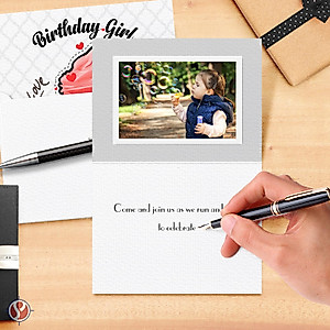 Linen Textured Greeting Cards Set – 5" x 7" Blank White Cardstock & Envelopes – Customized Personalized Cards for Business, Holidays, Birthdays, Wedding Invitations, All Occasion – 25 per Pack