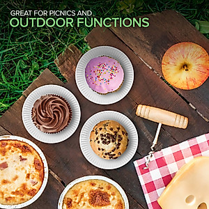 Stock Your Home 6-Inch Paper Plates Uncoated, Everyday Disposable Dessert Plates 6" Paper Plate Bulk, White, 500 Count