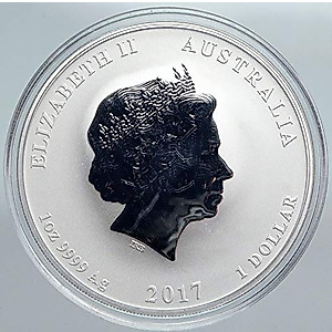 2017 AU 2017 AUSTRALIA Year of Rooster CHINESE Zodiac Pro 1 Dollar Good Uncertified