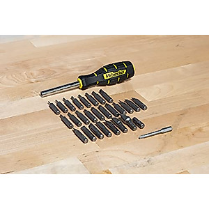 Wheeler Space Saver Screwdriver Set with Magnetic Screwdriver Handle, Bit Assortment and Storage Case for Maintenance