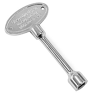 MENSI Universal Natural Propane Gas Control Valve Key for Fire Pit and Fireplace Chrome and Brass Coated Fit with 1/4" and 5/16" Stem Valve (3" Chrome Plating Key)