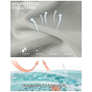 Pudolla Men's Workout Running Shorts with 3 Zipper Pockets Lightweight 7" Gym Shorts for Men Athletic Walking Hiking(Bright Grey Medium)