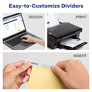 Avery 8-Tab Binder Dividers, Insertable Clear Big Tabs, 24 Sets (11115)