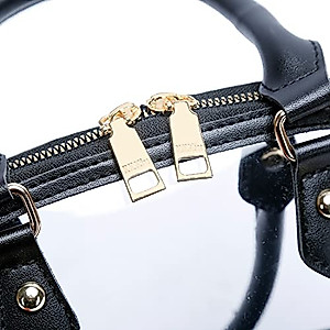 KKXIU Elegant Clear Crossbody Satchel Purse and Handbag Stadium Approved Vegan Leather Concert Bag for Women and Teen Girls (Black)