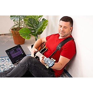 Levy's Leathers M25-BLK 50s-Style Veg-Tan Leather Guitar Strap, Black