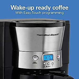 Hamilton Beach Programmable Coffee Maker with 10 Cup Thermal Carafe, 3 Brewing Options, Auto Shutoff & Pause and Pour, Stainless Steel (46899R)