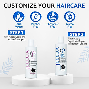 Jellua Squidink Active Shampoo and Repair Treatment Cream 8.0 Oz Duo
