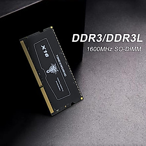 Yongxinsheng 8GB DDR3L / DDR3 1600MHz CL11 SODIMM Laptop Memory PC3L-12800 / PC3-12800 204Pin 1.35V / 1.5V 2Rx8 Dual Rank Non-ECC Unbuffered Notebook PC Computer Memory RAM Module Upgrade (Black)