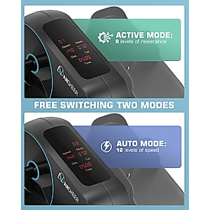 ANCHEER Under Desk Elliptical Machine, Resistance/Speed Dual Mode Ellipse Leg Exerciser While Sitting for Seniors Exercise Bike Pedal Exerciser While Sitting with Massage Pedal/Remote Control