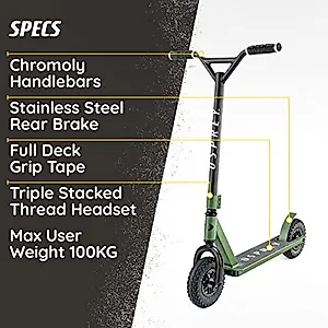 Osprey Dirt Scooter | for Adults and Beginners Bicycle with Chunky Road Tyre Off Road All Terrain Pneumatic Trail Tires and Aluminium Deck, Multiple Colours