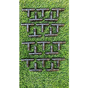 Drip Irrigation Universal Barbed Tee Fitting, Barbed Connectors for 5/8" Drip Tubing Connectors compatible with Rain Bird and Most 5/8" Tubing or Sprinkler Systems (20 in pack)
