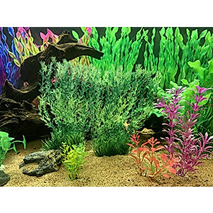 BEGONDIS 2Pcs Aquarium Decorations Fish Tank Artificial Water Plants Made of Soft Plastic, Safe for All Fish & Pets