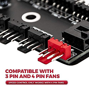 BUYMINERS.CA Chassis Fan Hub CPU Cooling 10 Port 12 V Molex to PWM Connector with 3 & 4 Pin - Efficient PC-Fan Controller System with Adhesive Tape Dedicated Supply from PSU to Link Multiple Points