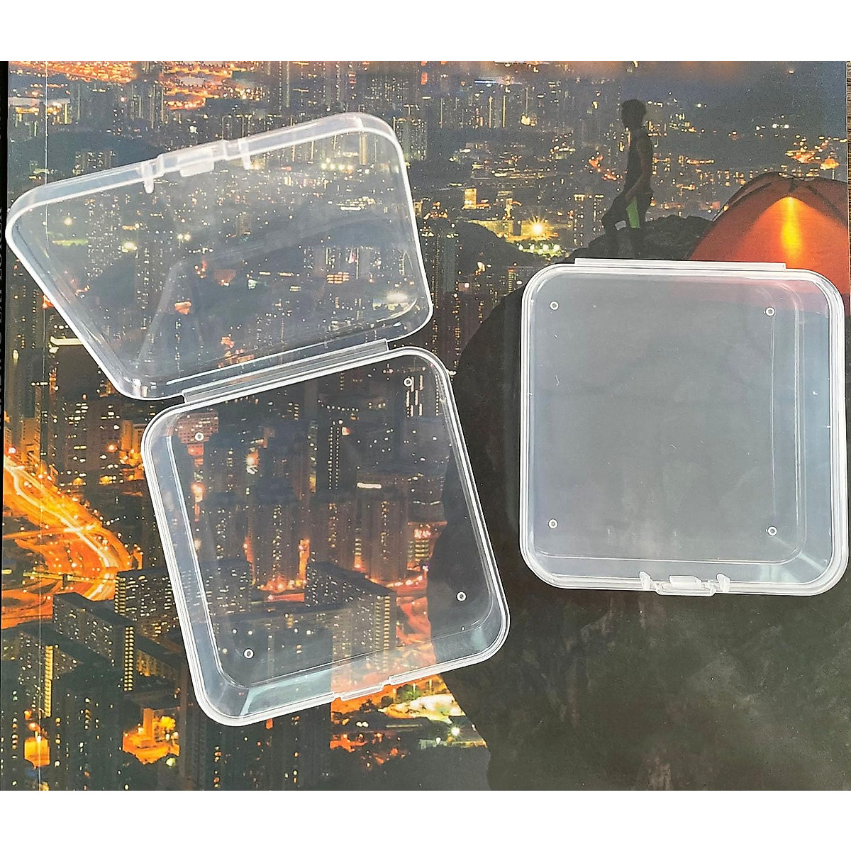 Pcxino 40 Pack 7.5 cm Small Clear Storage Box,Clear Plastic Beads Storage Containers Box with Hinged Lid for Small Items and Craft Projects