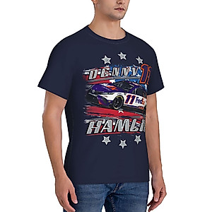 Denny Hamlin 11 Men's T-Shirt Crewneck T-Shirt Tight Sport Short Sleeve Classic Printing Performance