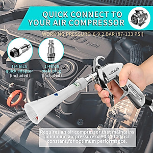 GOCCIDA Air Blow Gun with Brass Adjustable Air Flow Nozzle,Cleaning Gun Quickly Blasts Dirt and Dust from Surface Works with Air Compressor