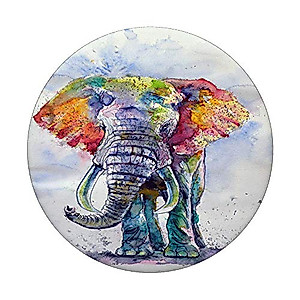 Beautiful Artistic Watercolor Elephant Lover Design Gift PopSockets PopGrip: Swappable Grip for Phones & Tablets