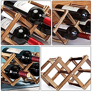 2pcs Foldable- Bottle Table Free- Standing Domestic Stand Bottles Bottle Ooden Cellar Christmas Racks Kitchen Tabletop Decor Criss- Cross Wood Cabinet Holder, Fashionable