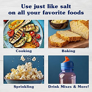 Nu-Salt Sodium-Free Salt Substitute (3 Pack) Contains Potassium Chloride, Table Salt Alternative, Vegan, Good for Chips, Pretzels, French Fries, Popcorn Seasoning, 3oz Shaker Bottle