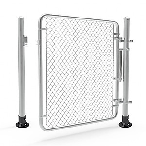 Insaga Chain Link Fence Pole Floor Flange, 2.5" Base Flange, Heavy Solid Fence Post Concrete Mount for Holding The Fence/Mailbox/Flag Round Posts(OD 2-3/8''), Bolts/Side Screws are Included, 1Piece