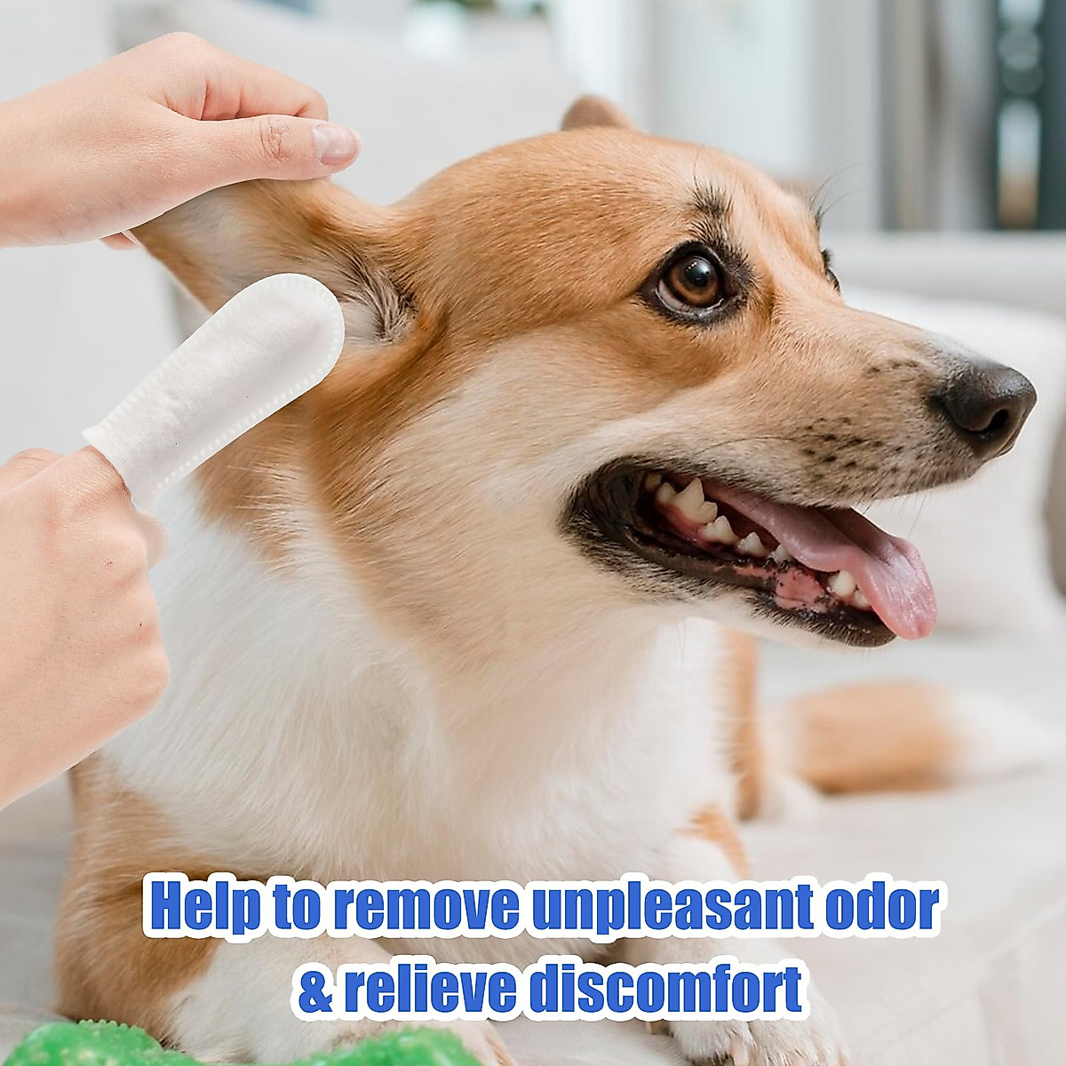 Avont 1 Pack Dog Ear Cleaner Wipes, Gentle Ear Relief Cleaning Finger Sheath for Cats Pets, 50 Disposable Pieces