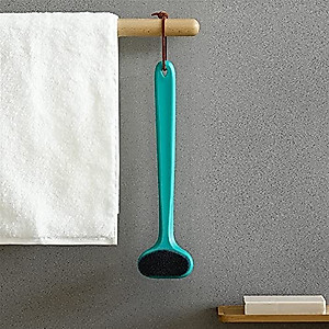 INGVY Dry Brushing Body Brush Improve Skin Health and Beauty Brushing Back Scrubber Gentle Exfoliation Bath Brush Long Handle Handheld Oval Head