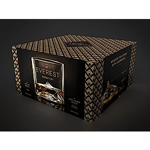 LIITON Mt Everest Whiskey Glasses Set of 4, Heavy Rocks Glasses Gift Set With Raised Mountain For A Quick Chill Without Ice