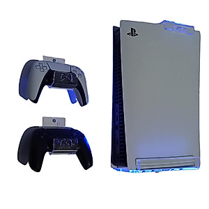 WALL MOUNT FOR PS5 PLAYSTATION 5 WITH MULTICOLOR LED LIGHTING KIT + 2 CONTROL MOUNT (PS5 Digital Edition)