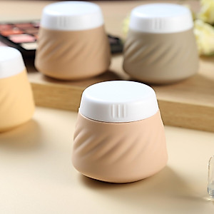 Gemice Travel Containers for Toiletries, Silicone Cream Jars TSA Approved Travel Size Containers with Clear Bag, Leak-proof Travel Accessories with Lid for Cosmetic Face Body Hand Cream (4 Pack)