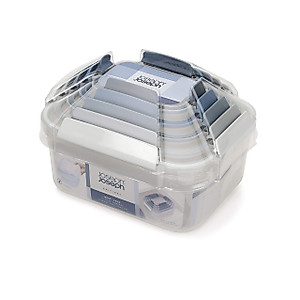 Joseph Joseph Nest Lock Plastic BPA Free Food Storage Container Set with Lockable Airtight Leakproof Lids, 10-Piece, Sky