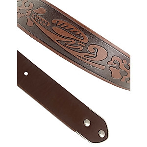 TOPACC Western Embossed Engraved Tooled Leather Belt for Women Brown Cowgirl Cowboy Country Belts for Jeans Pants Girls