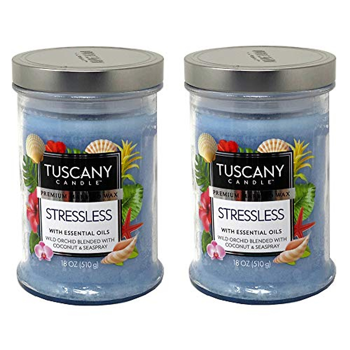 Tuscany Candle 18oz Scented Candle, Stressless 2-Pack