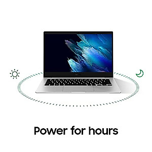 SAMSUNG Galaxy Book Go Laptop PC Computer Qualcomm 7C Pro 4GB Memory 128GB eUFS Storage 18-Hour Battery Compact Light Shockproof WFH Ready WiFi 5, Silver