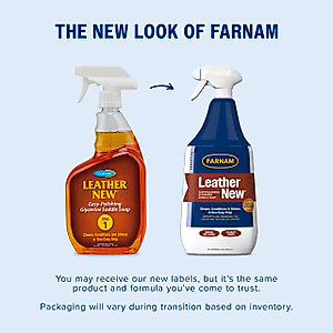 Farnam Leather New Easy-Polishing Glycerine Saddle Soap and Leather Saddle Cleaner, Protects and Preserves Leather, Cleans, Conditions and Polishes, 32 Oz.