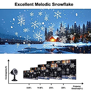 Christmas Projector Lights Outdoor, BS ONE Led Snowflake Lights Indoor Projectors for Christmas Xmas Holiday, Wedding, Home Party, Decoration Show, House,Patio