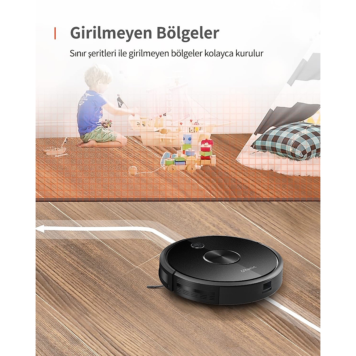 Ultenic D5s Pro Robot Vacuum and Mop Combo, 3000Pa Strong Suction, Row-by-Row Cleaning, APP Control, Self-Charging, Works with Alexa, Boundary Strips, Good for Pet Hair, Hard Floor and Carpet