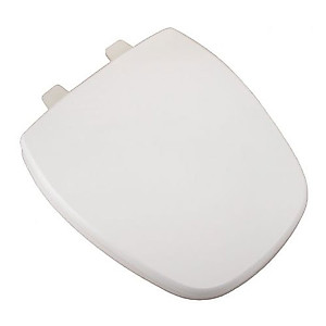 Premium Molded Wood Seat White Round Closed Front Toilet Seat for Eljer Toilets