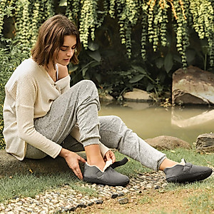 Zizor Women's Ivy Adjustable House Shoes Indoor Outdoor (Dark Grey, Size 9)