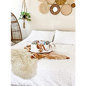 COASTFULLY YOURS Large Diaper Caddy, Portable Nursery and Car Storage Bin,Changing table diaper storage caddy with Removable dividers. Boho Nursery Decor. Gender Neutral Diaper storage