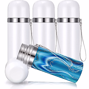 Geiserailie 4 Pack Sublimation Tumblers Cups 12 oz Blank Vacuum Stainless Steel Tumblers with Lids White Sublimation DIY Coffee Travel Mug for Office Travel Outdoors