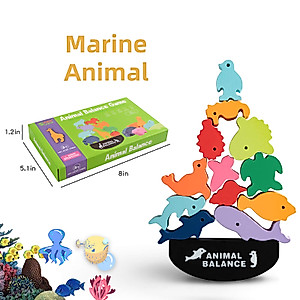 DiYiMi Toddler Toys for Kids 3-5 Years Old Boy Girls Ocean Toys Wooden Stacking Games for Boys Gifts for2 3 4 5Years Old Montessori Educational Stacking Toys for 2-6Year Old Boys Gifts