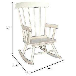IC International Concepts Juvenile Rocker, Solid Wood Child's Rocking Chair, Sturdy and Durable Furniture for Kids Room or Nursery - Unfinished